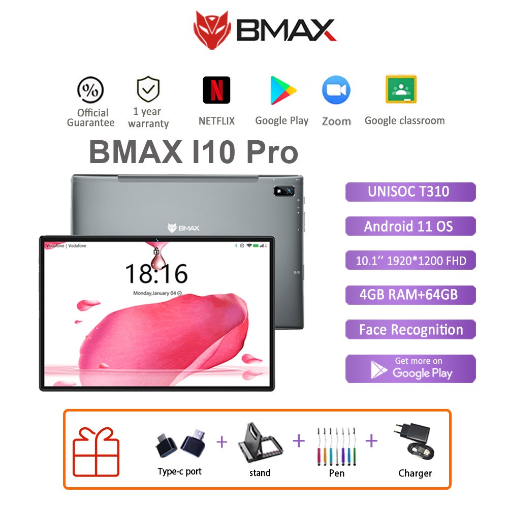 BMAX MaxPad I10 Pro 10.1 Inch Android 11 4GB RAM 64GB 4G LTE Phone Call ...