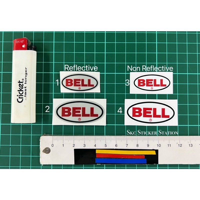 BELL Logo Helmet Designs (2 sizes available & Reflective/Non Reflective ...
