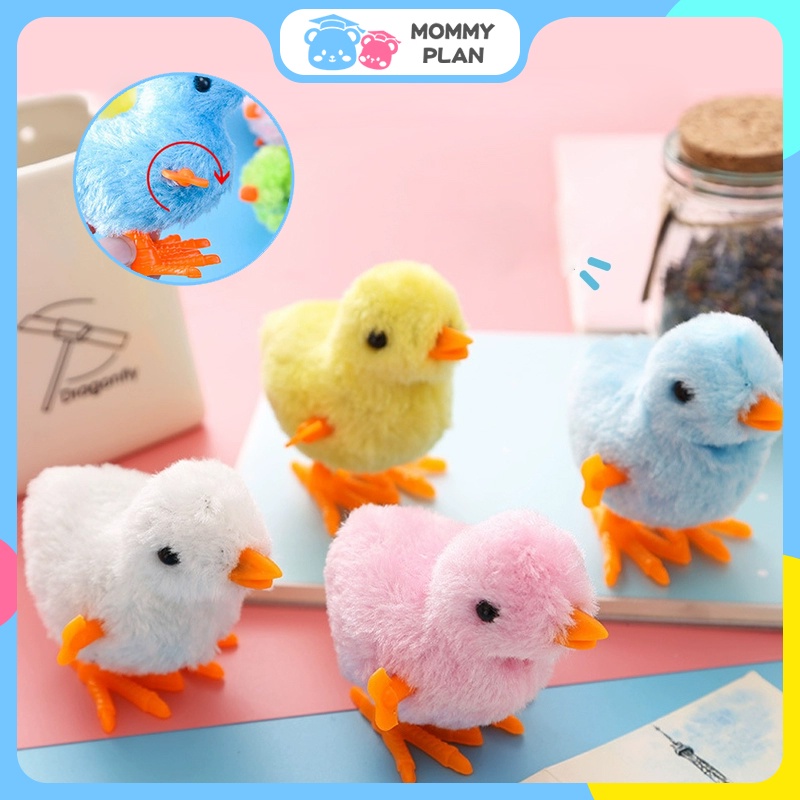 Wind Up Plush Chicken Kids Toy Cute Jumping Walking Chicks Toys For ...