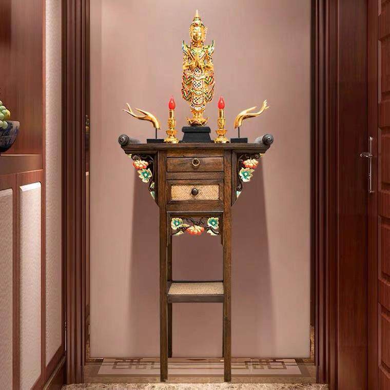 Solid Wood Hand Carved Buddha Offering Table, Console Table Accent ...