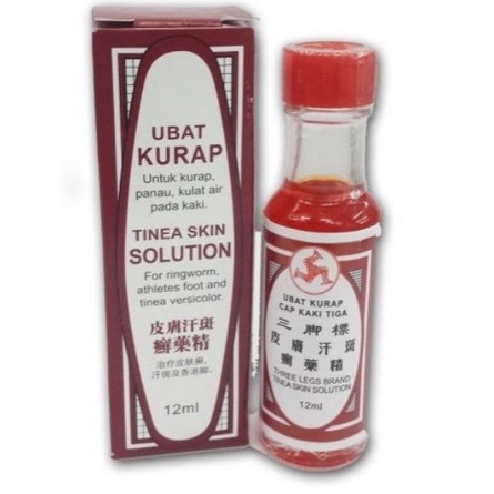 THREE LEGS BRAND UBAT KURAP CAP KAKI TIGA TINEA SKIN SOLUTION 12ML ...