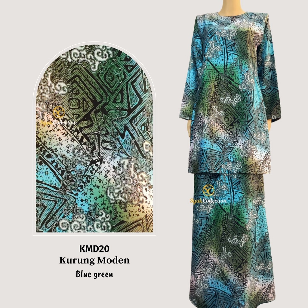 Baju Kurung Moden Batik Perempuan Kain Duyung KMD20 Material Royal Silk | Shopee Malaysia