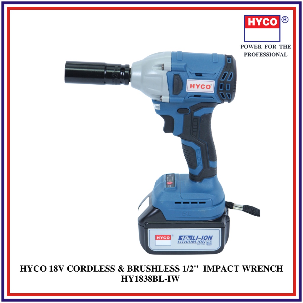HYCO HY1838BL-IW 1/2" Brushless Cordless Impact Wrench (18V) | Shopee ...