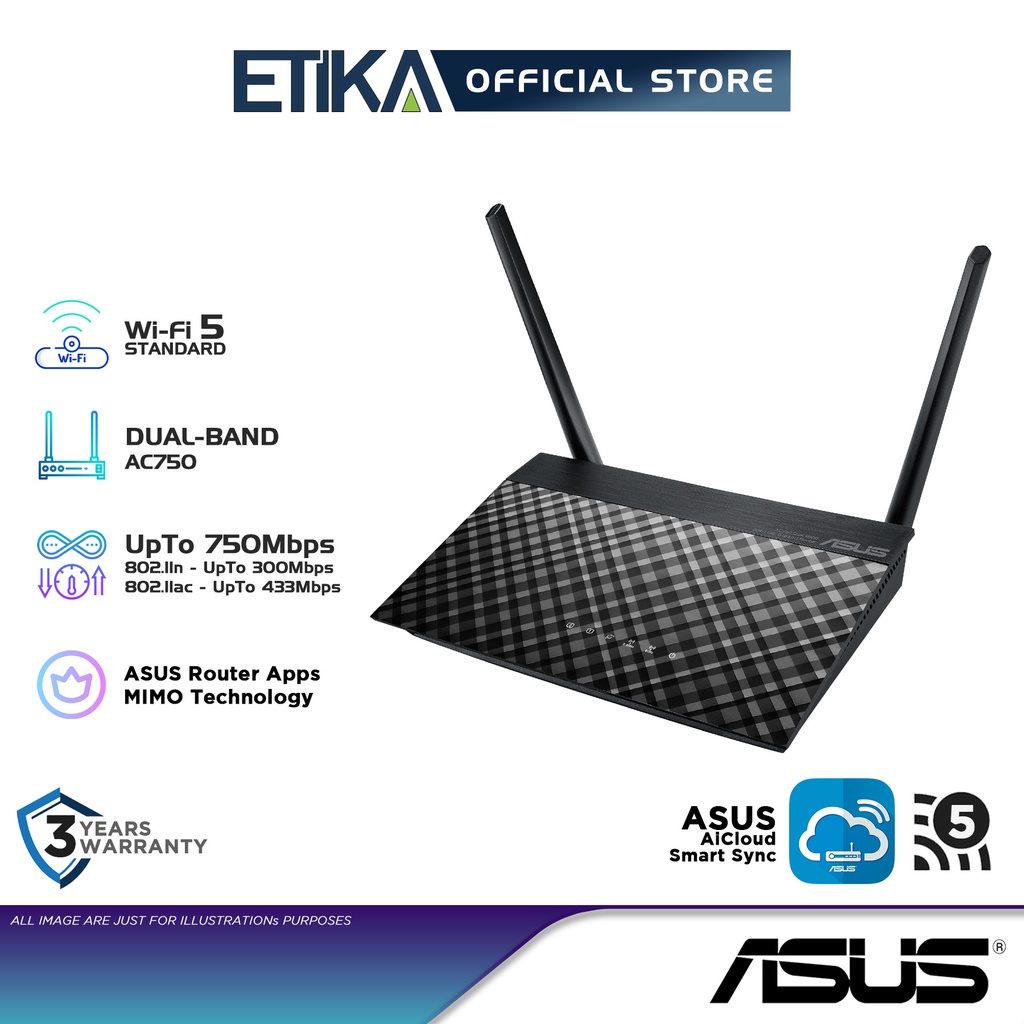 Asus RT-AC51U+ | AC750 Dual-Band Wi-Fi Router with AiCloud and Parental ...