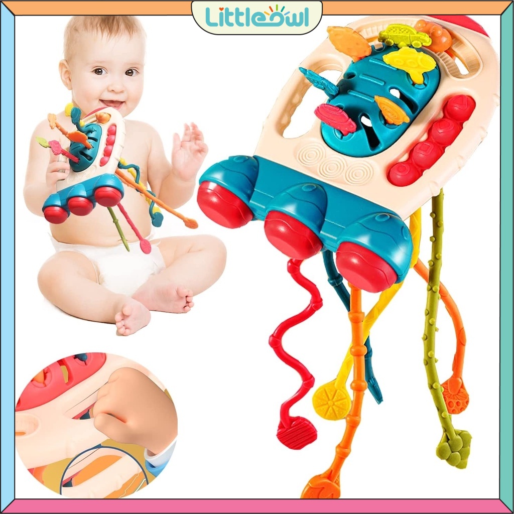 Rocket Pull String Sensory Toys Silicone Teething Rattles | Shopee Malaysia