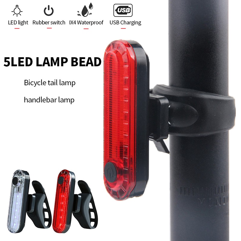 USB Rechargeable LED Bike Tail Light Flash Bicycle Rear Lights waterproof Flash Security Lamp ...