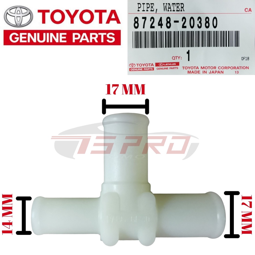 Toyota Genuine 87248-20380 Water Heater T Joint Connector 3way Pipe ...