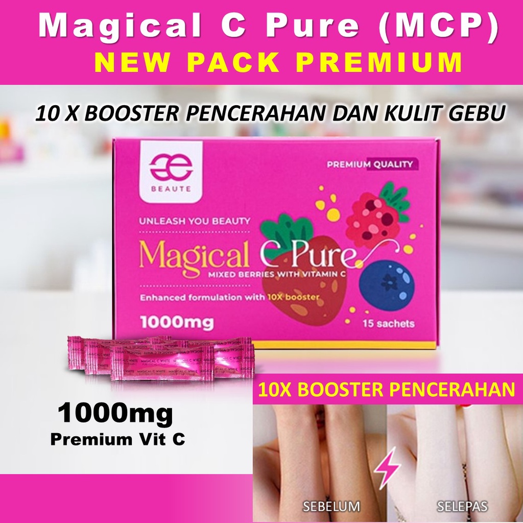 MAGICAL C PURE ORIGINAL NEW PACK VITAMIN C UNTUK BANTU MASALAH KULIT ...