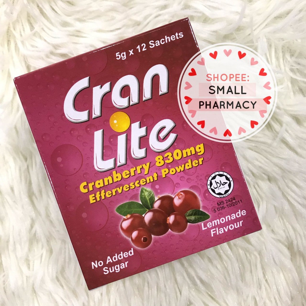 Cran Lite Cranberry 830mg Effervescent Powder Lemonade Flavor (5g x 12 ...