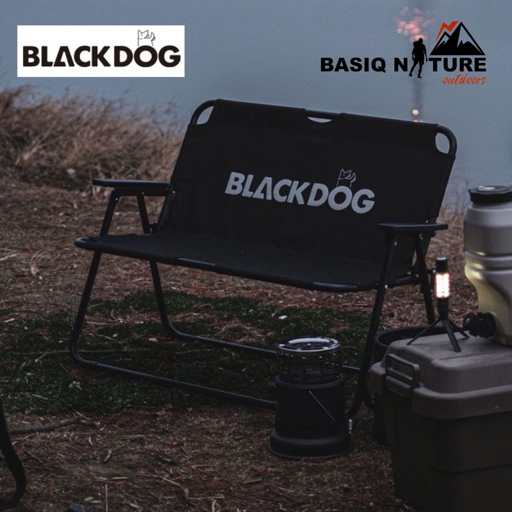 BasiqNature Blackdog foldable double chair black camp Camping Outdoor ...