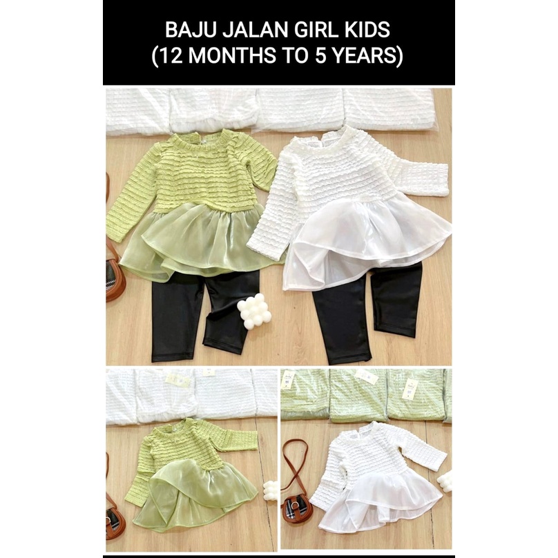 Set Long Sleeves Girl Kids Set Jalan Budak Perempuan Suits & Sets Baju ...