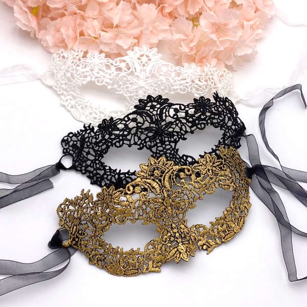 Ready Stock Masquerade Party Black Lace cos Mask Sexy Half-Face ...