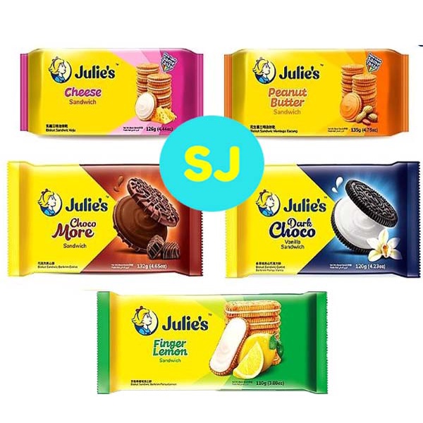Julie's Sandwich Biscuit - Peanut/DarkChoco/Lemon/Cheese/ChocoMore | Shopee Malaysia