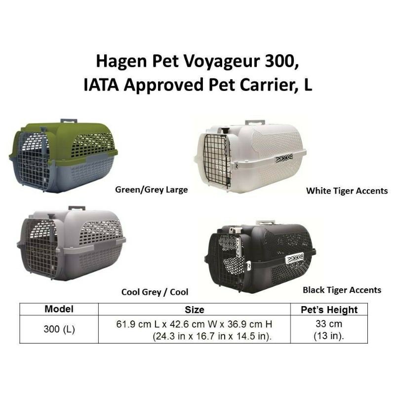 Dogit / Catit Voyageur 300 Pet Carrier - L 61.9 x 42.6 x 36.9 cm (no ...