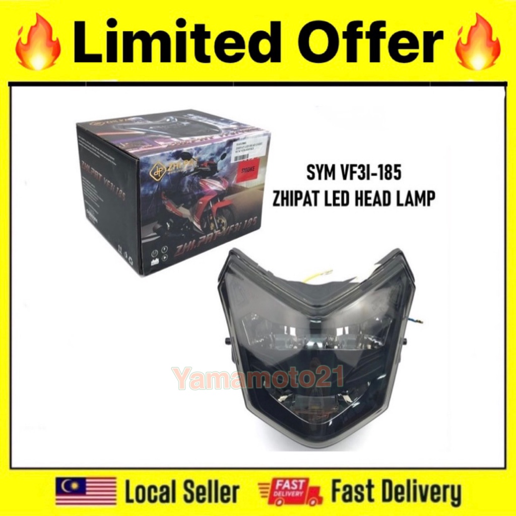 SYM185 VF3i HEAD LAMP HEADLAMP LED SYM VF3I VF3 185CC 185 SMOKE TINTED ...