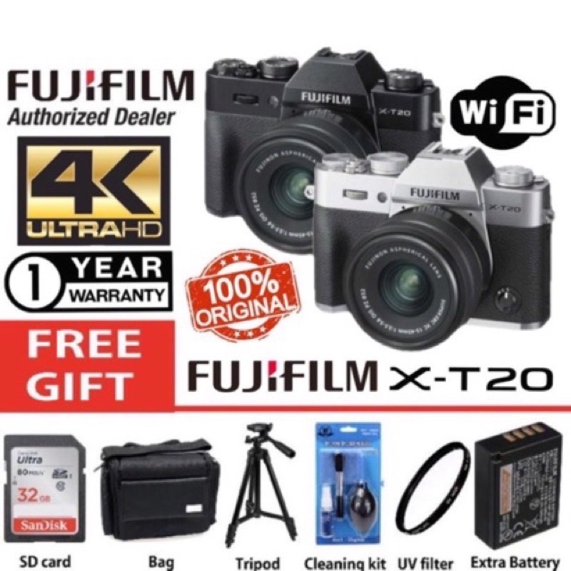 (NEW)Fujifilm XT200 XT20 XT100 original kit lens + Full combo premium ...