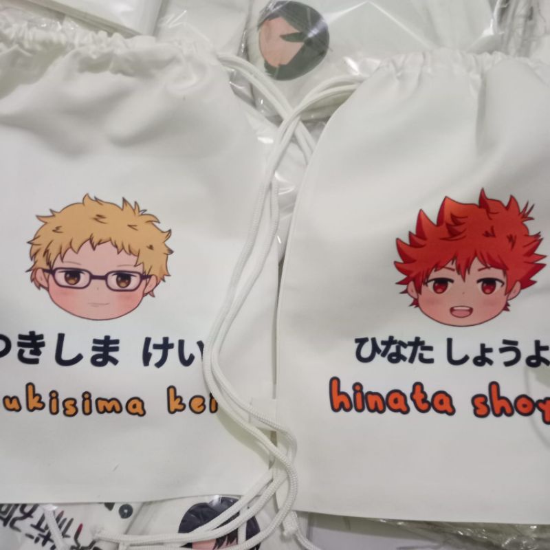 Haikyuu strap bag drawstring bag tsukisima hinata kenma nishinoya miya ...