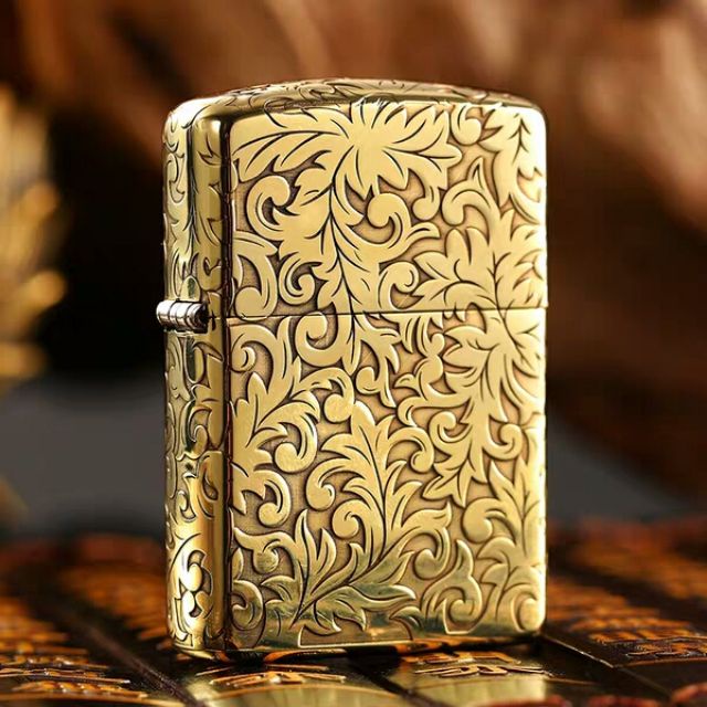 Zippo 5 Sided Gold Rich Flower Lighter | Shopee Malaysia