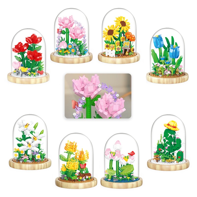 Fun Ideas Blocks Eternal Flower Building Bricks Beautiful Lotus Rose ...