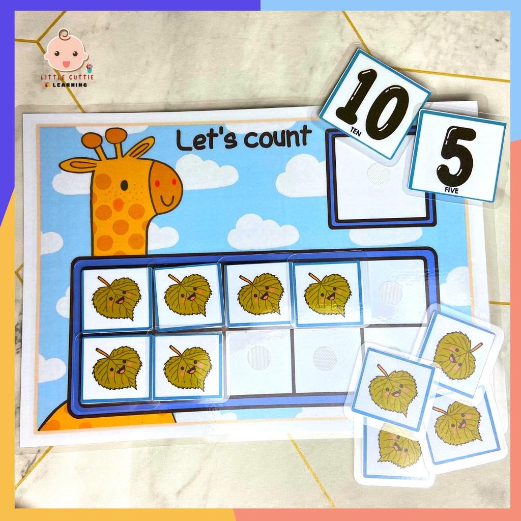 Little Cuttie -Giraffe Numbers Counting activity sheets 1-10 Animals ...