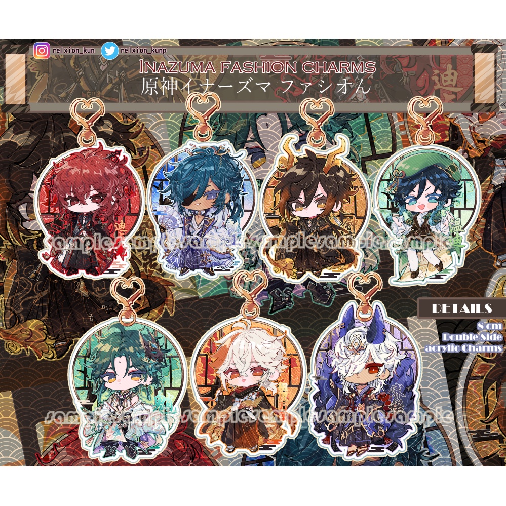 Genshin Impact INAZUMA FASHION Acrylic CHARMS | Shopee Malaysia