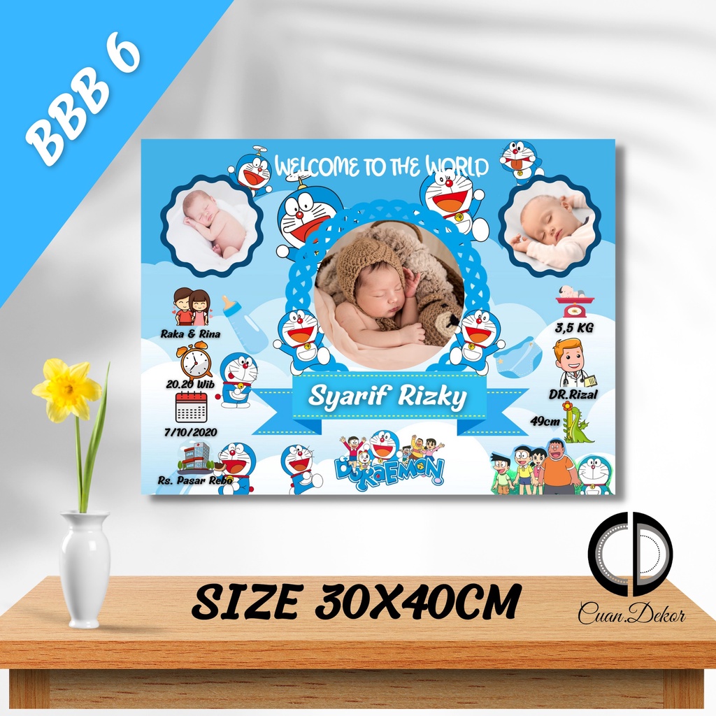 Print DORAEMON Theme Baby Bio Data Frame Photo Frame Size 30X40CM ...