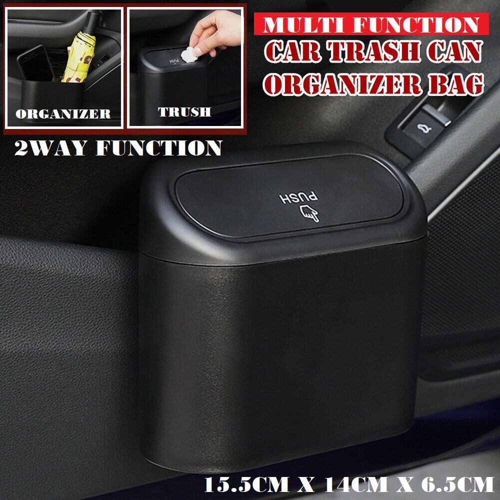 Car Trash Bin Dustbin Cover Rubbish Bin Garbage Hanging Drink Holder ...
