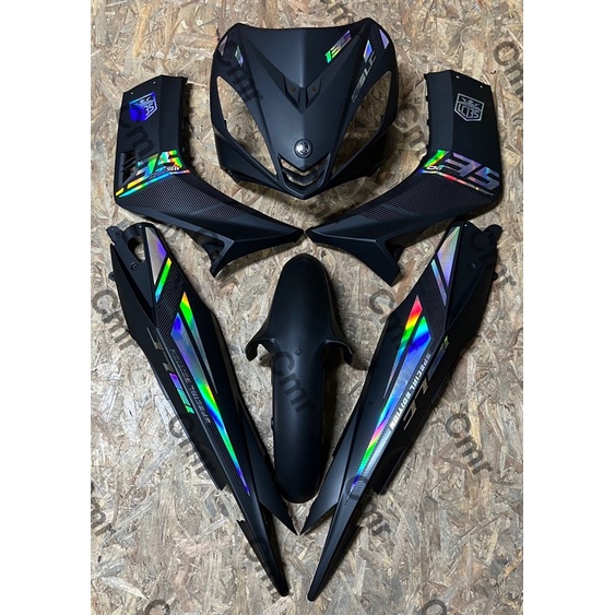 Cover Set Custom LC135 V1 Black Chrome Sticker Rainbow Carbon | Shopee ...