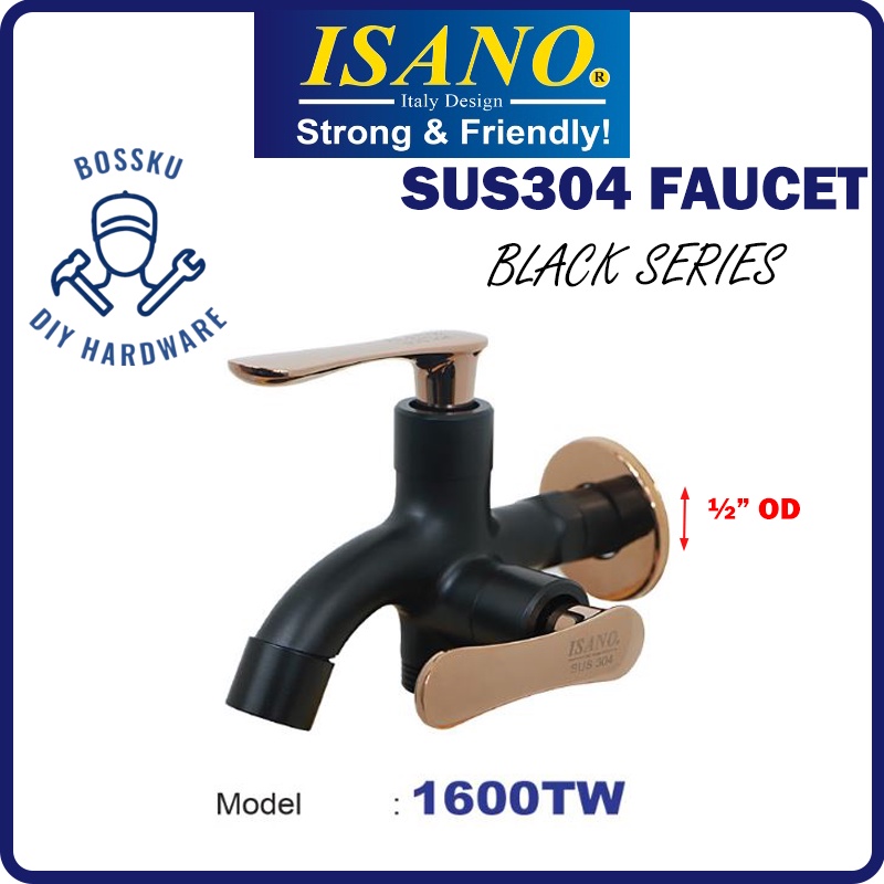 ISANO SUS304 Faucet Black Series Air Tap Water Tap Pipe Wall Pillar ...