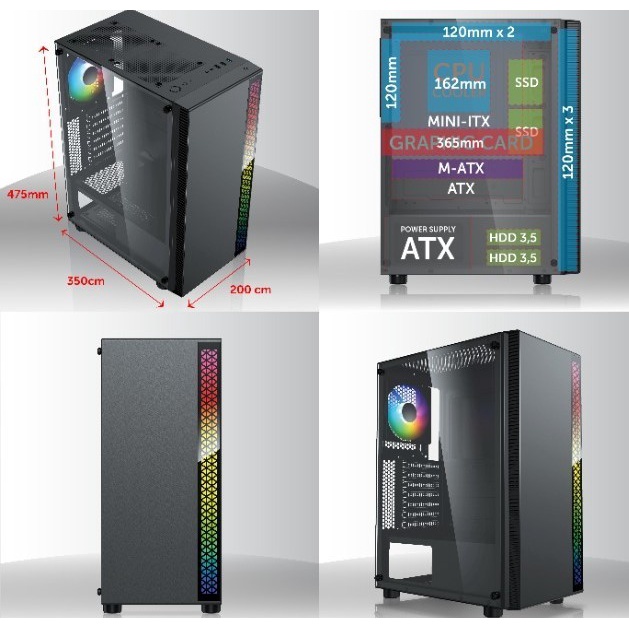 PC Case Gaming Infinity Flash V4 Tempered Glass LED RGB | Shopee Malaysia