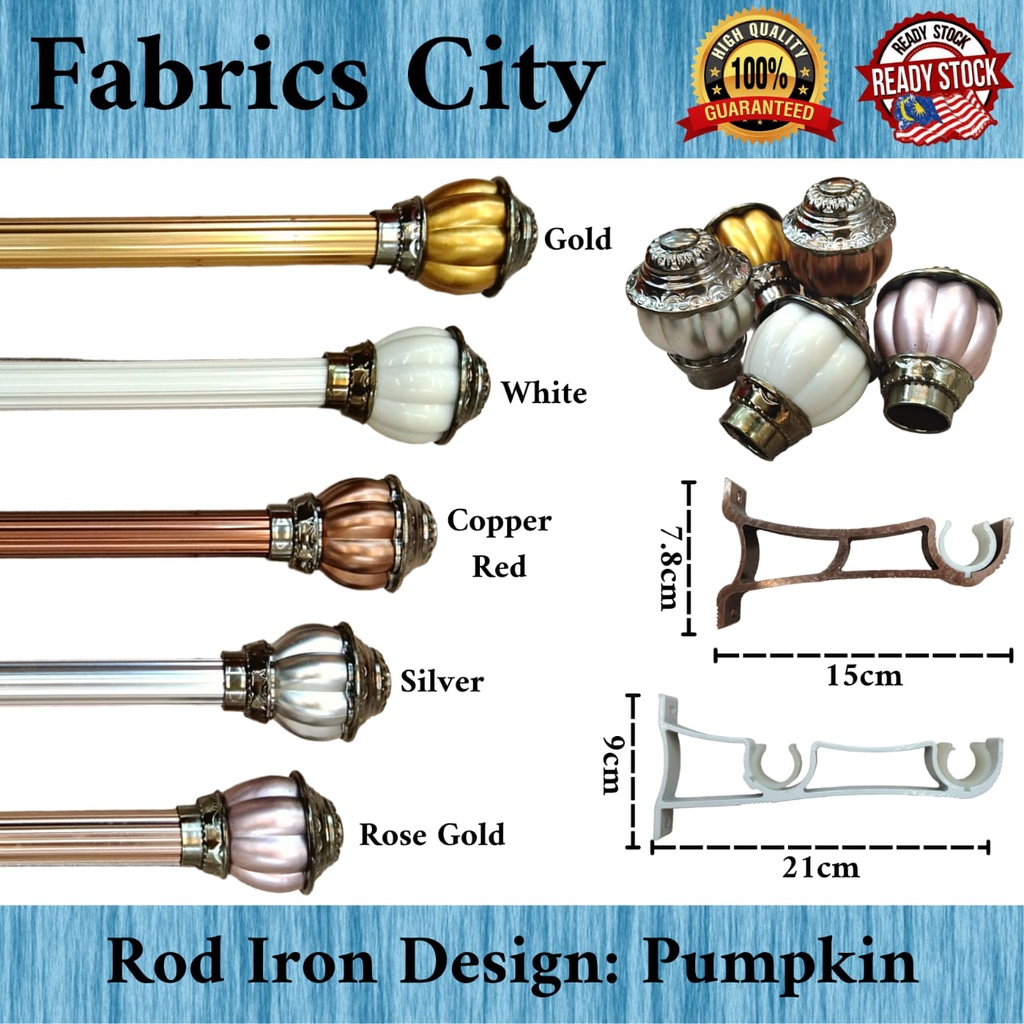 28mm Rod Langsir / Luxe Curtain Rod / Curtain Rod Iron / Single Layer ...