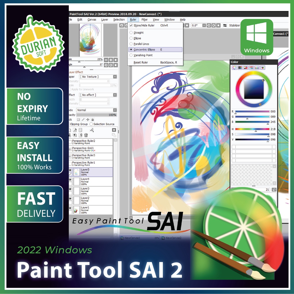 [Latest] Paint Tool SAI 2 (2021) Full Pack - Windows | Shopee Malaysia