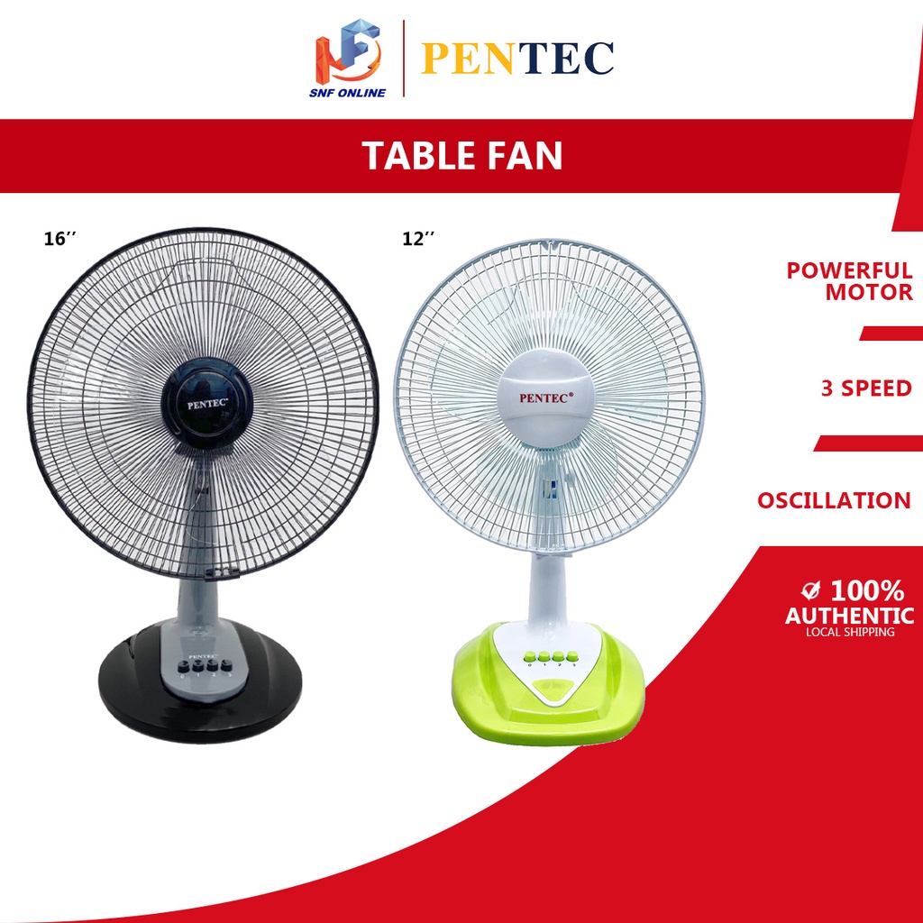 Pentec Kipas Meja Table Fan TAC-1601 (16") TAC-1603 (12") | Shopee Malaysia