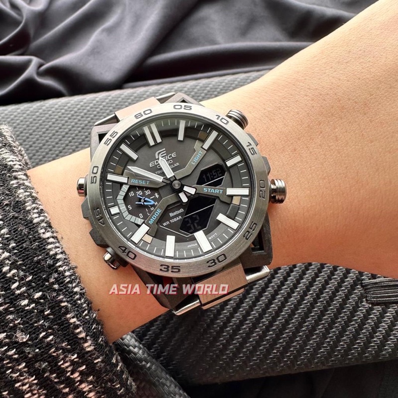 [Official Marco] Edifice ECB-2000DC-1A Digital Analog Men Watch Tough Solar with Black Stainless ...