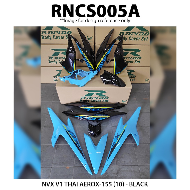 Rapido Cover Set Assembly NVX V1 Thai Aerox-155 (10) (Sticker Tanam ...