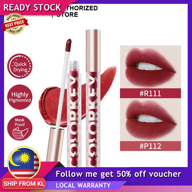 Colorkey Glamour Matte Lip Glaze Liquid Lipstick Waterproof Colorfast ...