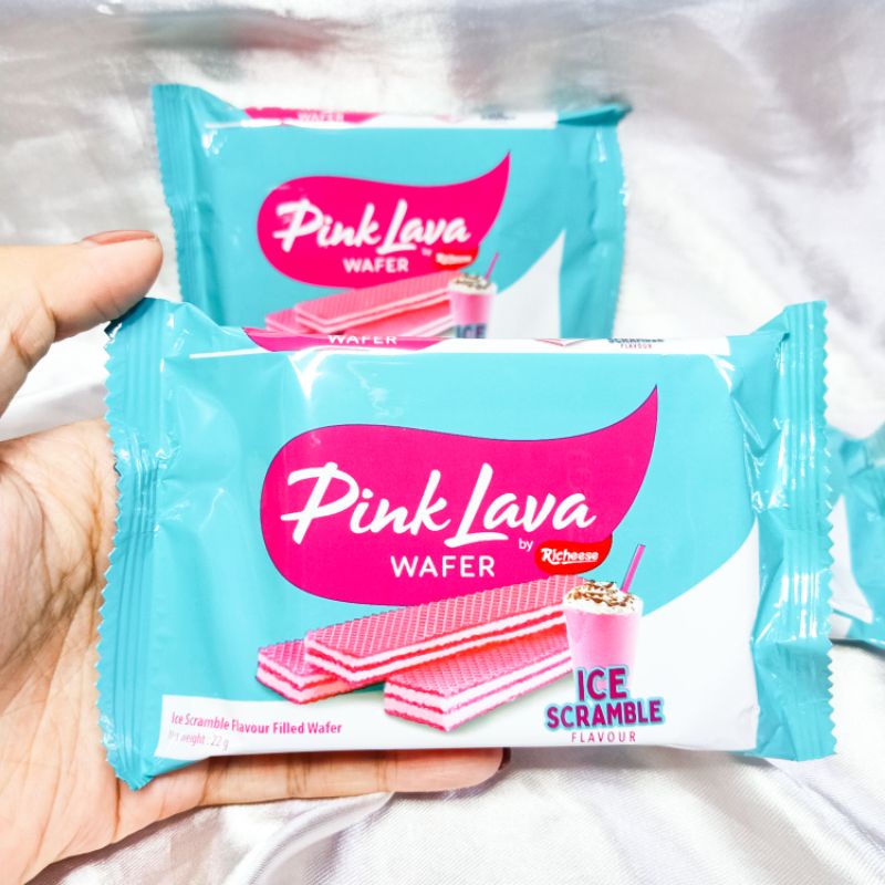 Pink Lava wafer by Richeese ice scramble flavored | Shopee Malaysia