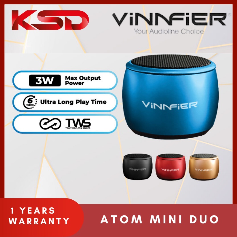 Vinnfier Atom Mini Duo TWS Wireless Portable Bluetooth Speaker With ...
