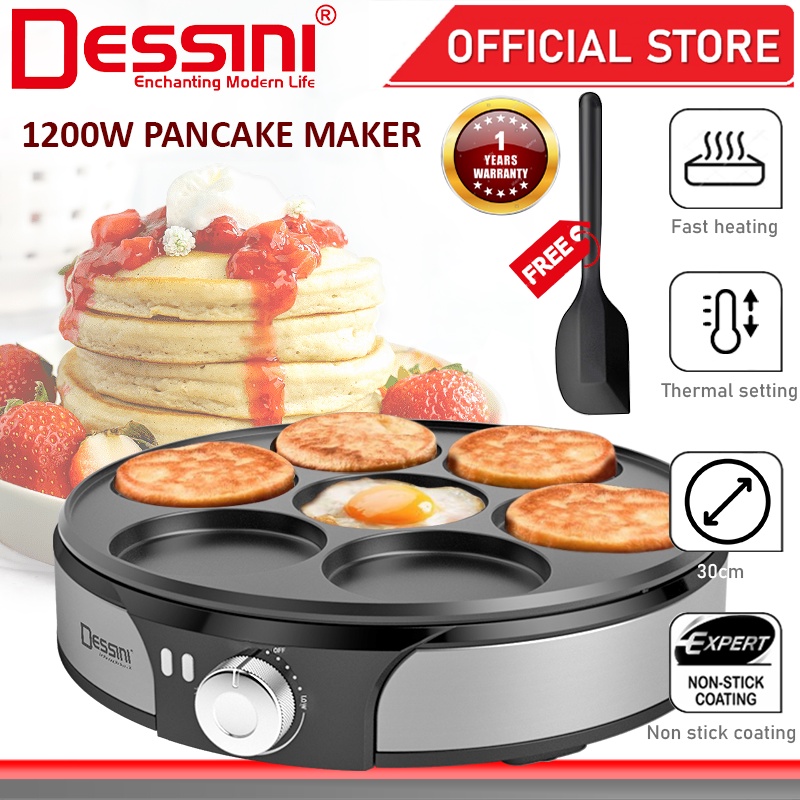 DESSINI ITALY 7 Holes Electric Pancake Breakfast Maker Burger Toaster ...