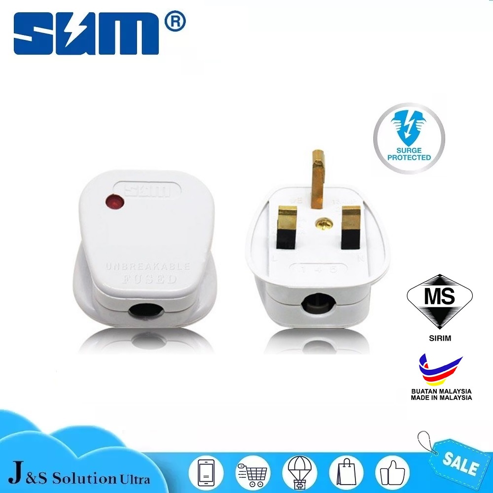 SUM S145N 13A Plug Top with Neon & Surge Protector | Shopee Malaysia