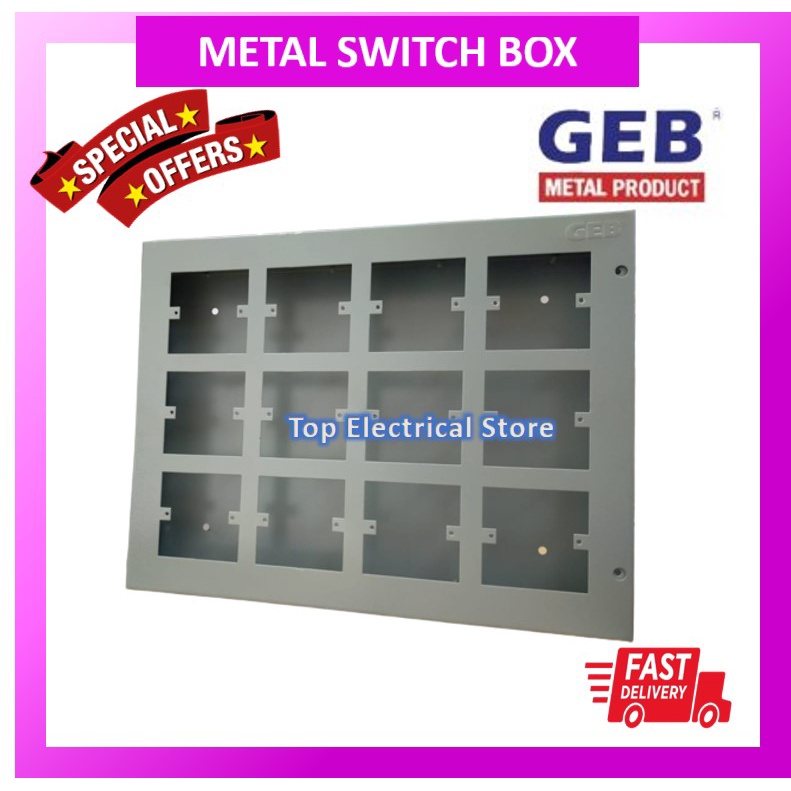 GEB SWITCH METAL BOX 12S ELECTRICAL CLAD BOARD KOTAK SUIS ELEKTRIK BESI ...
