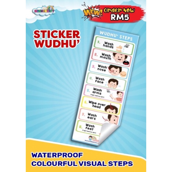 wudhu sticker wudhu' air solat pelekat wudhu solat | Shopee Malaysia