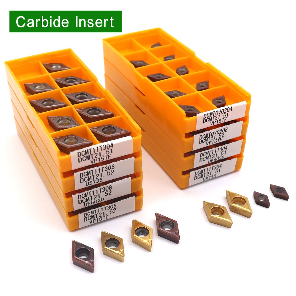 10PCS DCMT070204 070208 DCMT11T304 11T308 VP15TF UE6020 US735 Carbide Insert CNC Lathe Cutting ...