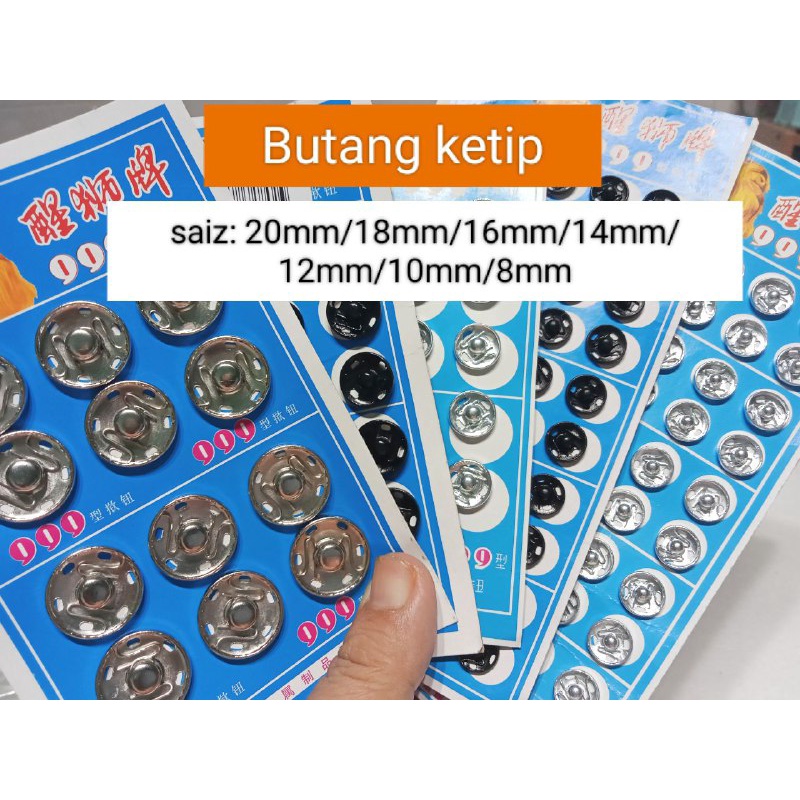 Butang Ketip,SnapFastener,Press Stud Button,Butang Tekan For Sewing,DIY ...