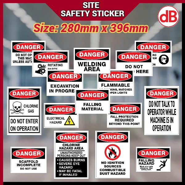 (Site Safety Sticker) Danger / Reflective/ Non Reflective Safety ...