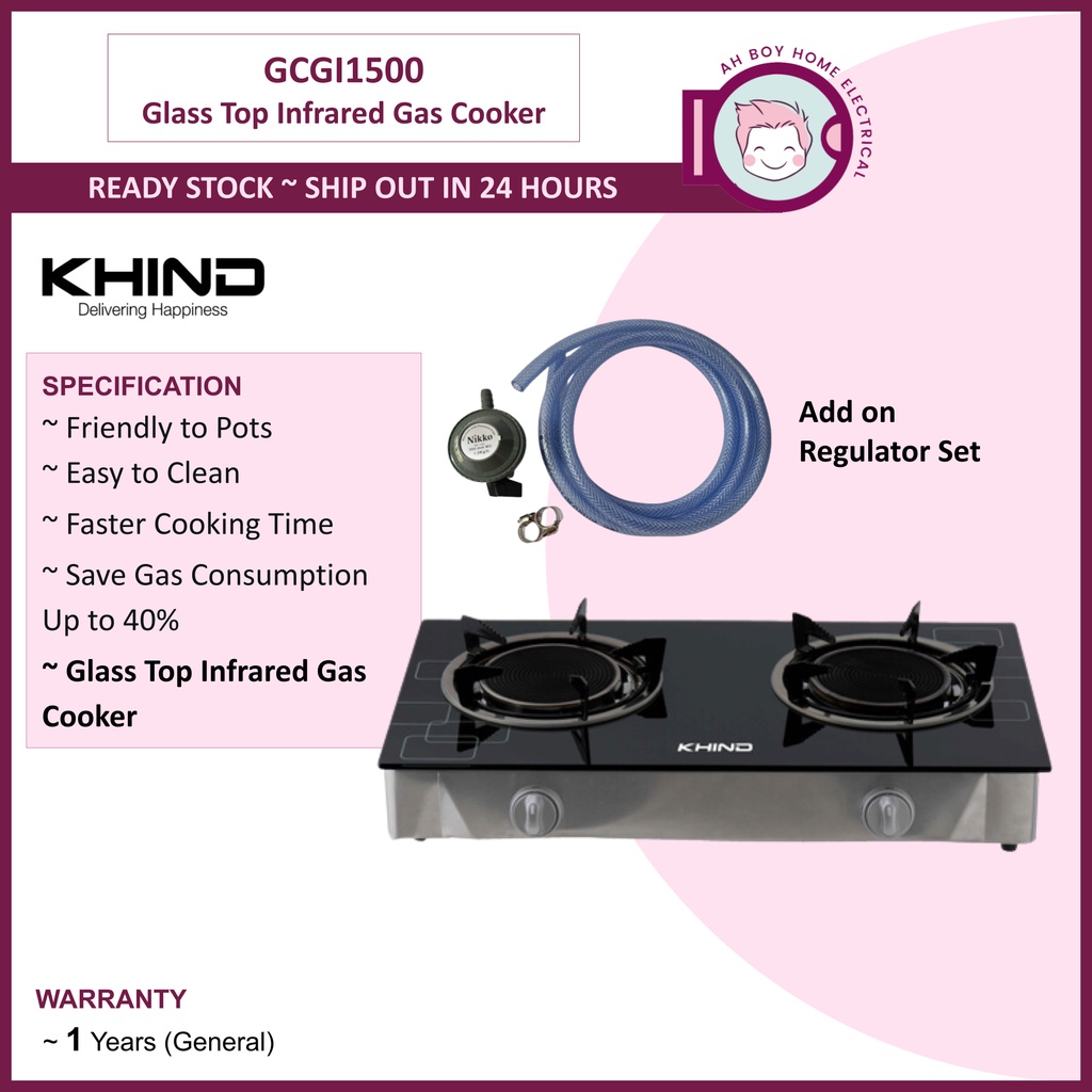 Khind Glass Cooker Infrared Gas Cooker - GCGI1500 | Shopee Malaysia