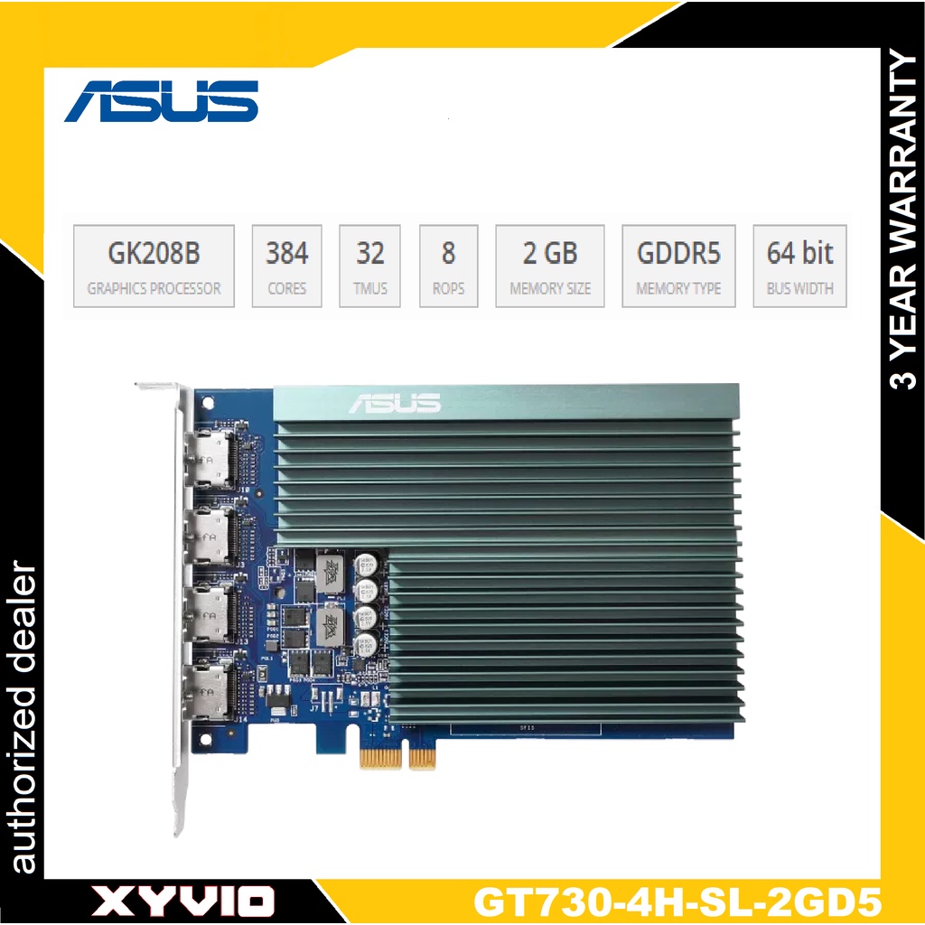 ASUS GeForce® GT 730 with 4 HDMI ports 2GB GDDR5 Graphics Card | Shopee Malaysia