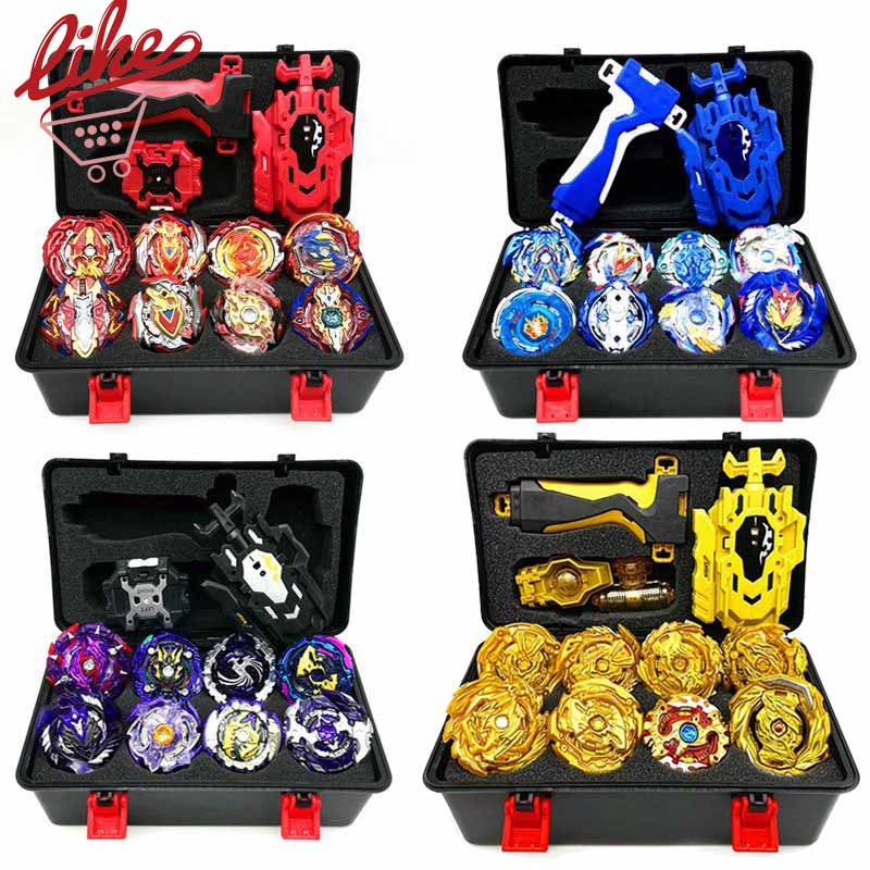 8pcs Beyblade Burst Toolbox Set with Golden Metal Fusion Spinning Top ...