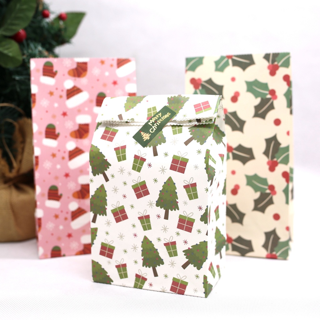 [1pc] Paper Bag Small Gift Goodies Bag Colorful Flat Top Gift Souvenir ...