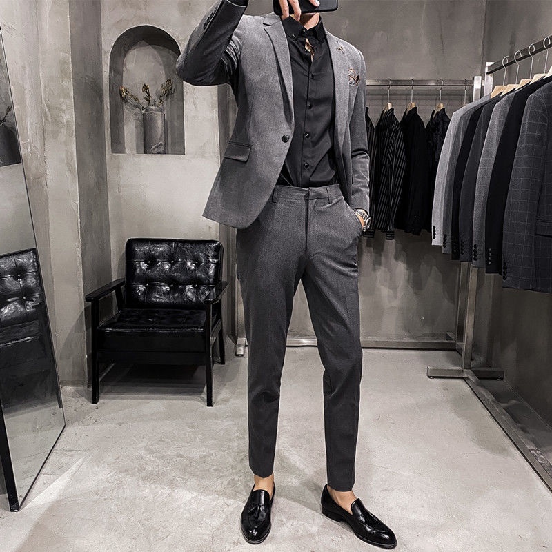 Plus-size fat men s formal dress wedding dress suit suit Korean version ...